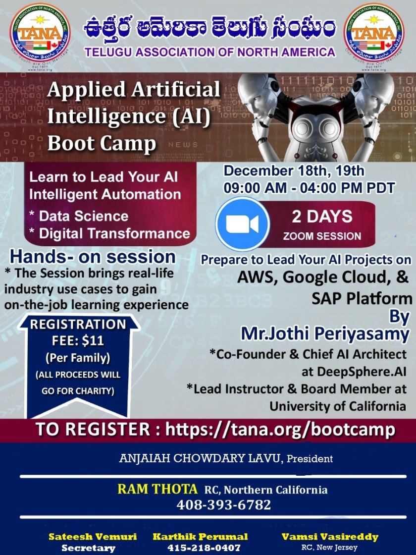Applied Artificial Intelligence Boot Camp by TANA - NRI2NRI.Com