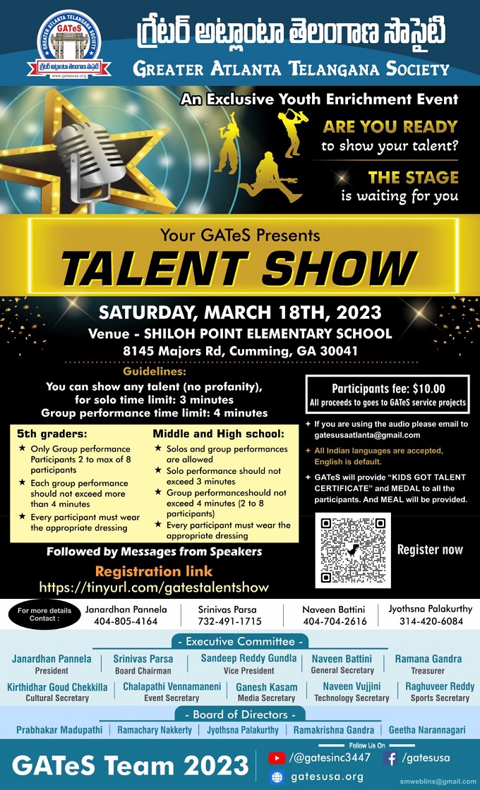 GATeS Talent Show; an exclusive youth enrichment event on March 18 ...