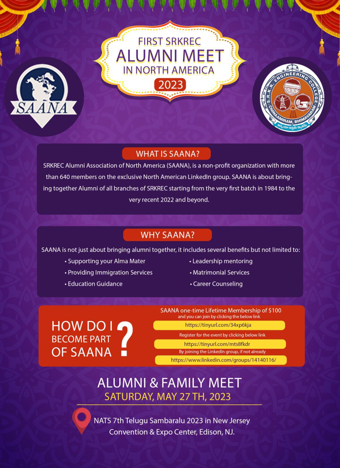 SAANA: అమెరికాలో ఒక్కటవుతున్న భీమవరం @ NATS Conference, New Jersey ...