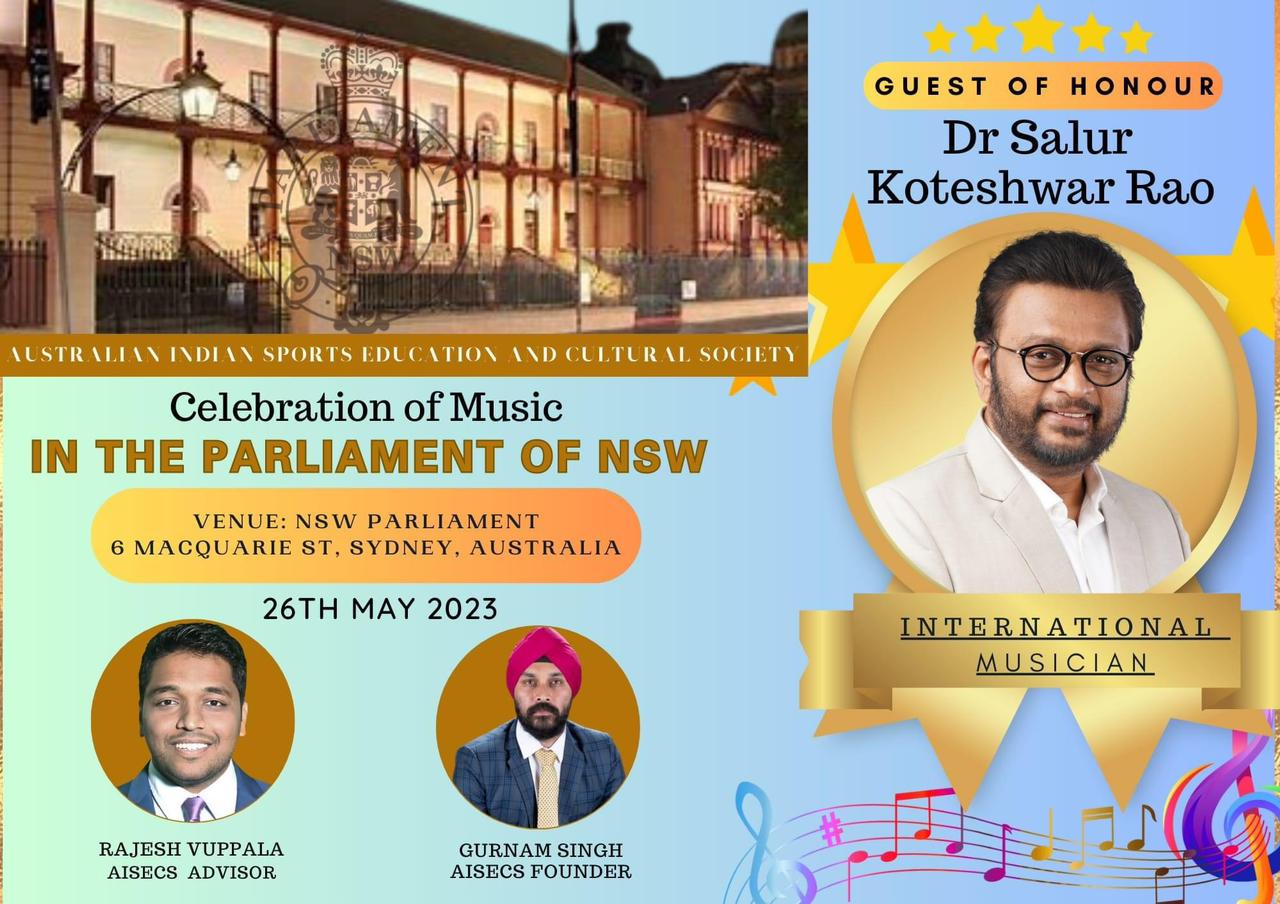 Koti’s song launched in Australia Parliament; Music has no boundaries ...