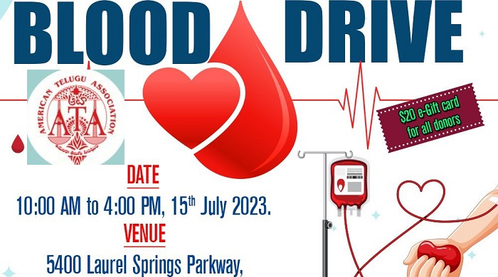 ATA Blood Drive in Atlanta on July 15th; Register Now! - NRI2NRI.Com