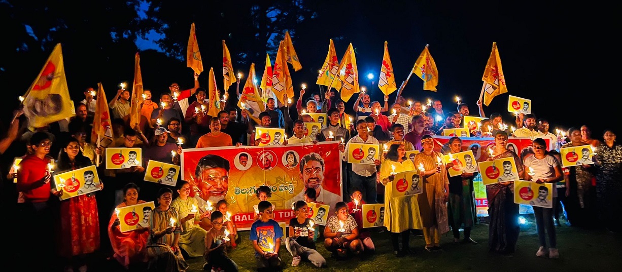 బాబుతో నేను అంటూ శాంతియుతంగా Candlelight Rally @ Raleigh, North ...