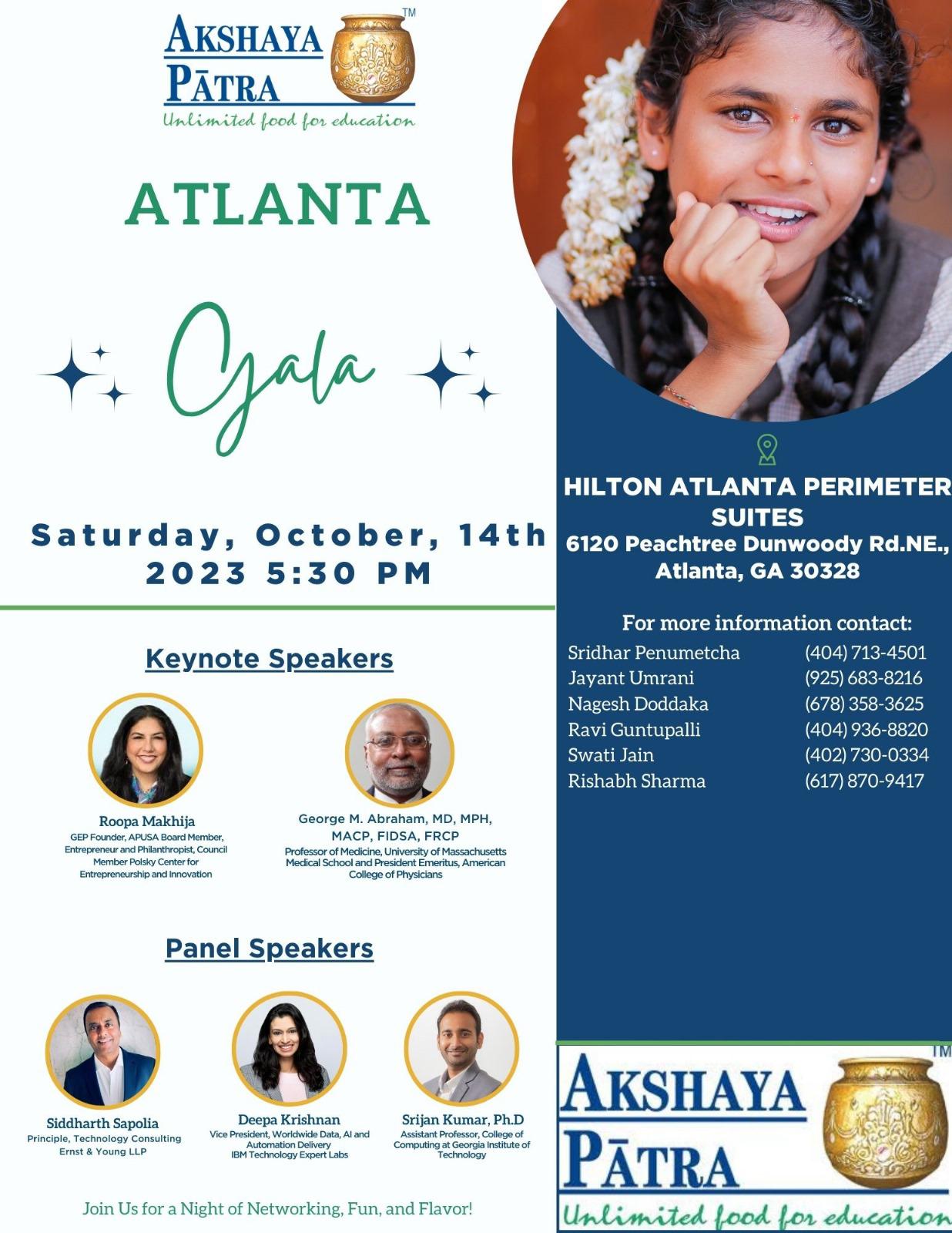 Atlanta Gala by the Akshaya Patra Foundation on Oct 14 - NRI2NRI.Com