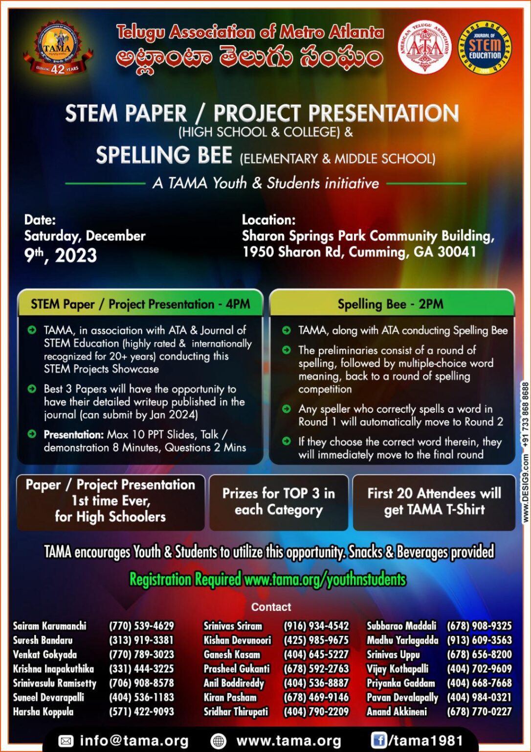 STEM Project Presentation & Spelling Bee by TAMA & ATA, Dec 9th 2023 ...