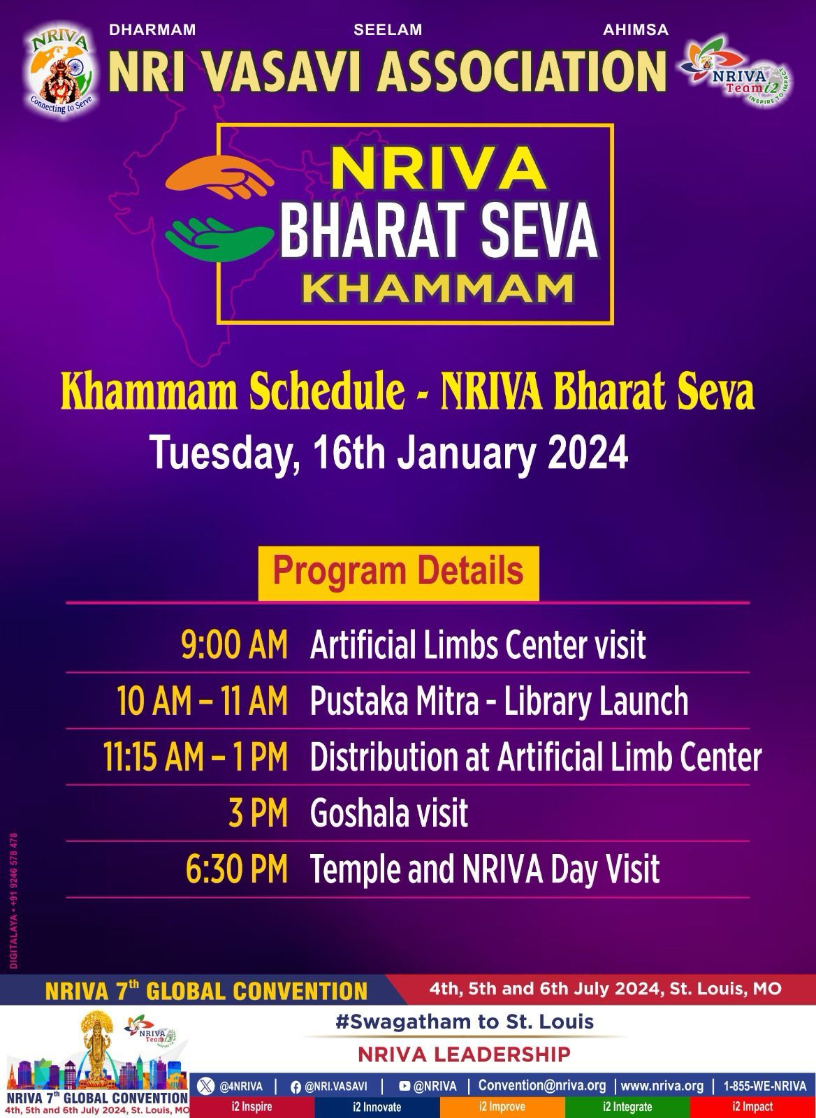 8 cities and 16 days of service by NRIVA via Bharat Seva Tour - NRI2NRI.Com