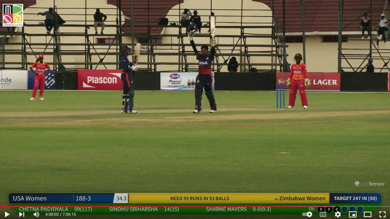 California Teen Chetna Reddy made history in ODI Cricket debut for US ...